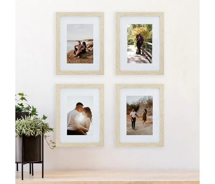 Kenro Gift Box Set of 4 Antique White 8x10 Mat 7x5 Frames